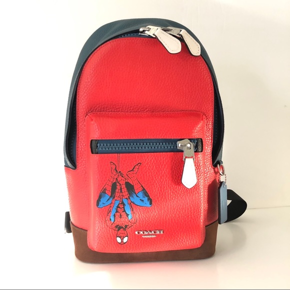 Coach | Bags | Coach Marvel West Sling Pack Spiderman Backpack | Poshmark